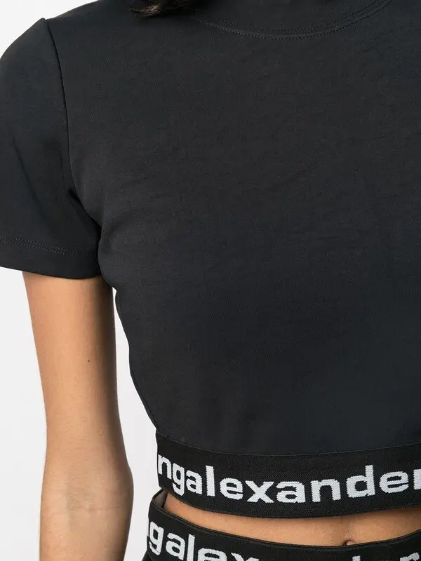 Alexander Wang Logo-tape Cropped T-shirt
