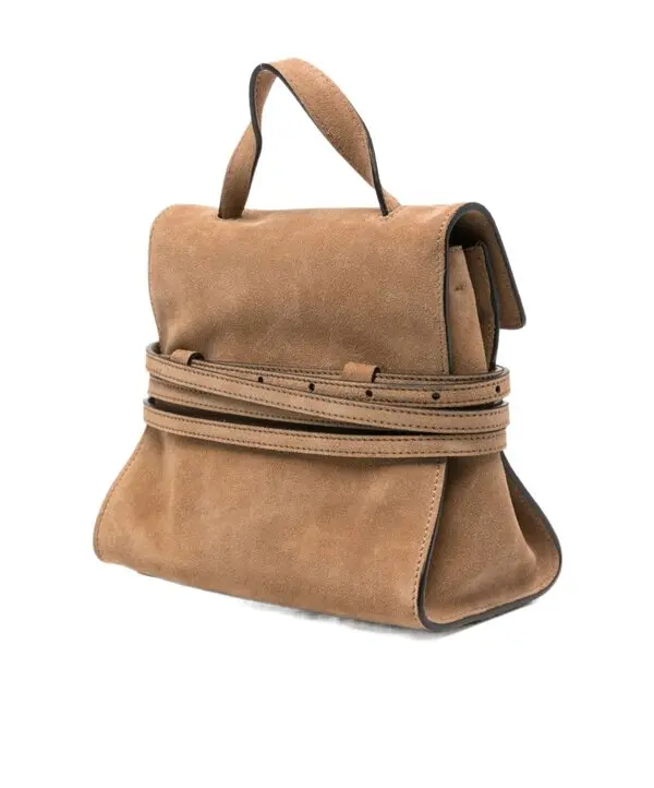 Moschino Small Tie Me Suede Tote Bag
