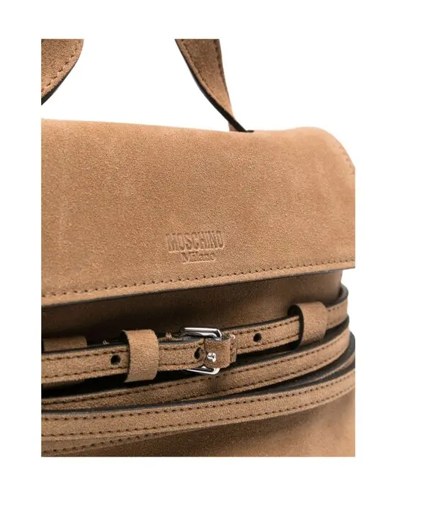 Moschino Small Tie Me Suede Tote Bag