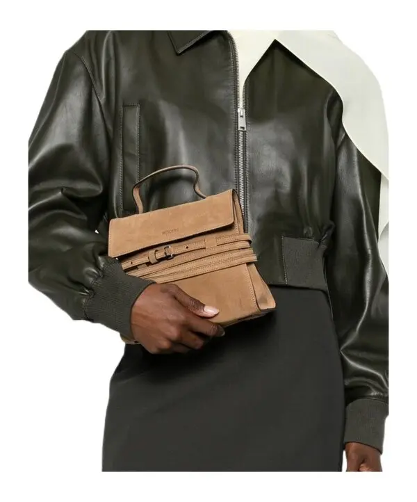 Moschino Small Tie Me Suede Tote Bag