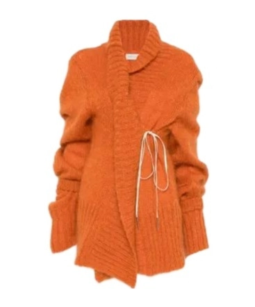 Dries Van Noten Long Sleeve Knit Top With Drawstring Detail - No