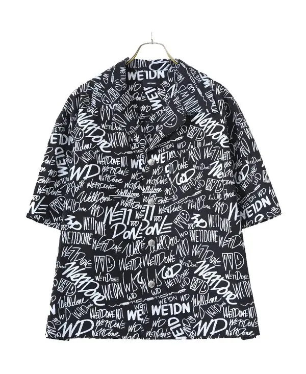 We11Done All-over Logo Print Short-sleeved Shirt
