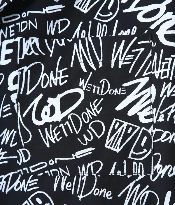 We11Done All-over Logo Print Short-sleeved Shirt