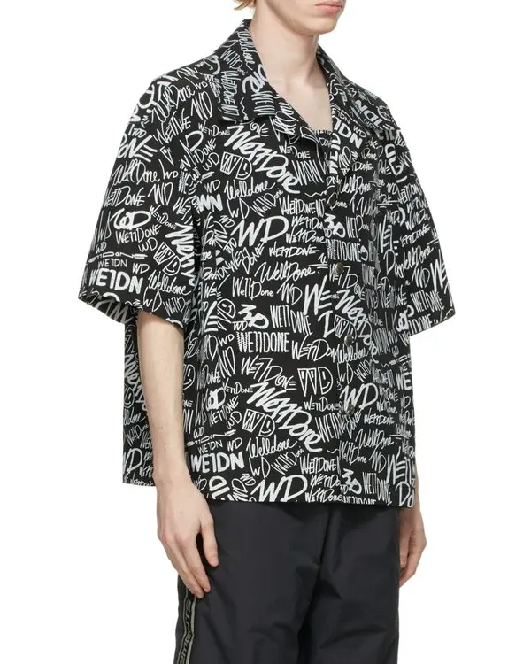We11Done All-over Logo Print Short-sleeved Shirt