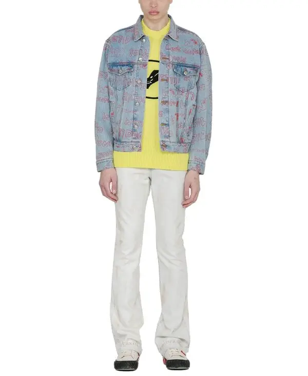 We11Done Graffiti Print Denim Jacket