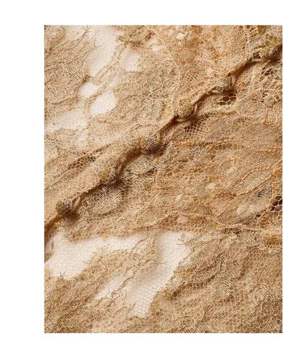 Saint Laurent Lace Camisole With Metallic Floral Motif