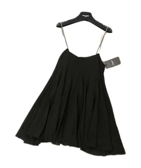 Saint Laurent Sling Dress With Pleated Skirt