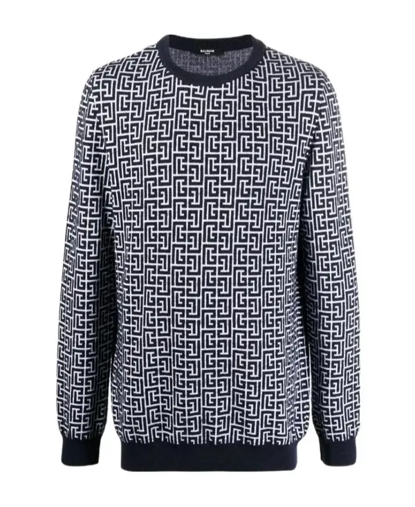 Balmain Motif-print Long-sleeve Jumper