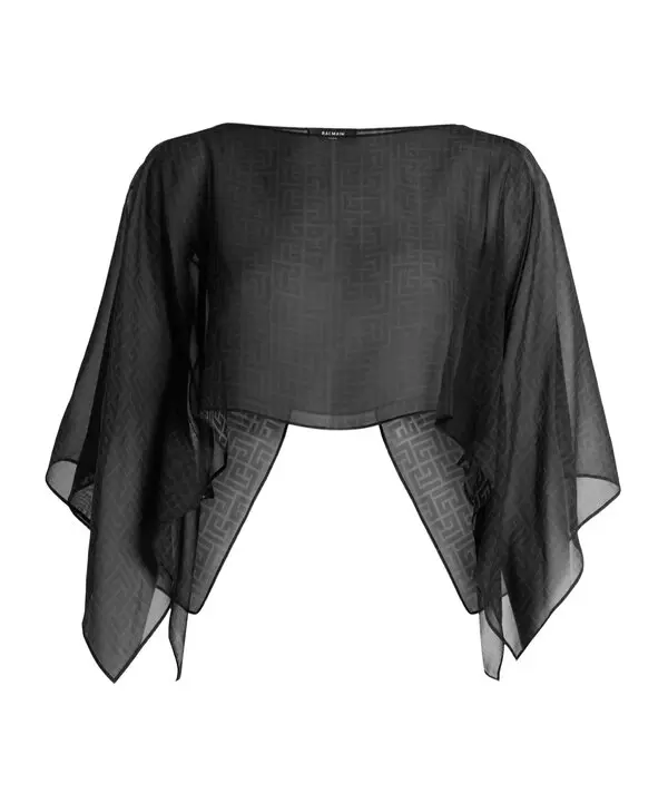 Balmain Monogram Beach Top In Chiffon