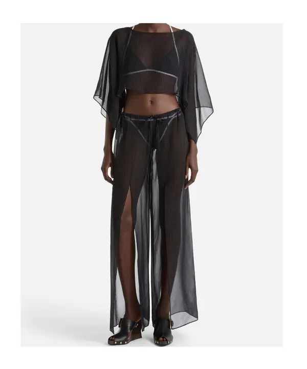 Balmain Monogram Beach Top In Chiffon