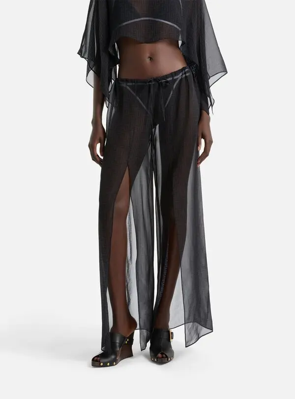 Balmain Monogram Beach Trousers In Chiffon