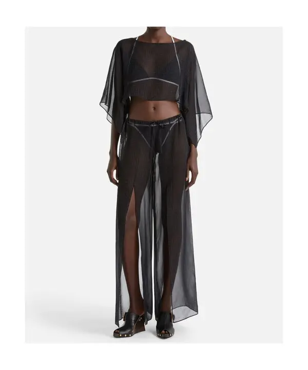 Balmain Monogram Beach Trousers In Chiffon