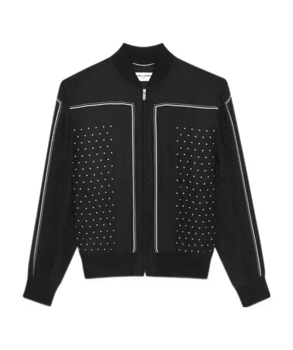 Saint Laurent Polka-dot Pattern Bomber Jacket