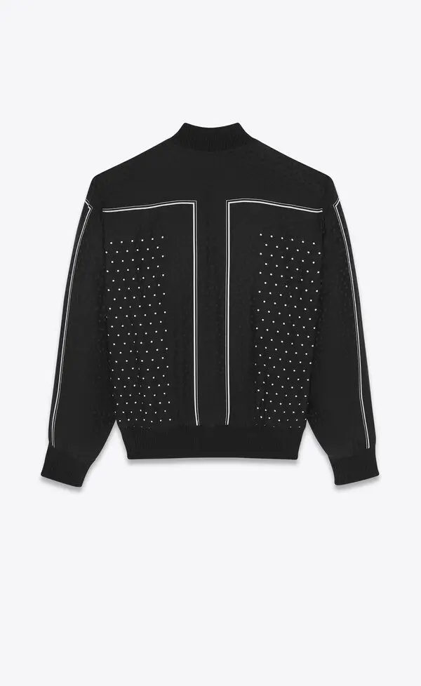 Saint Laurent Polka-dot Pattern Bomber Jacket