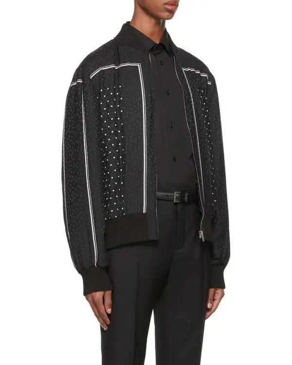 Saint Laurent Polka-dot Pattern Bomber Jacket