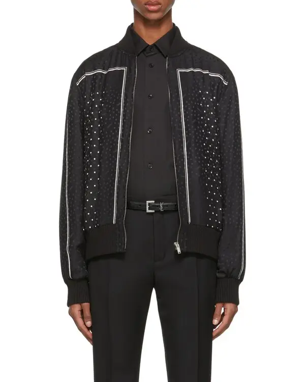Saint Laurent Polka-dot Pattern Bomber Jacket