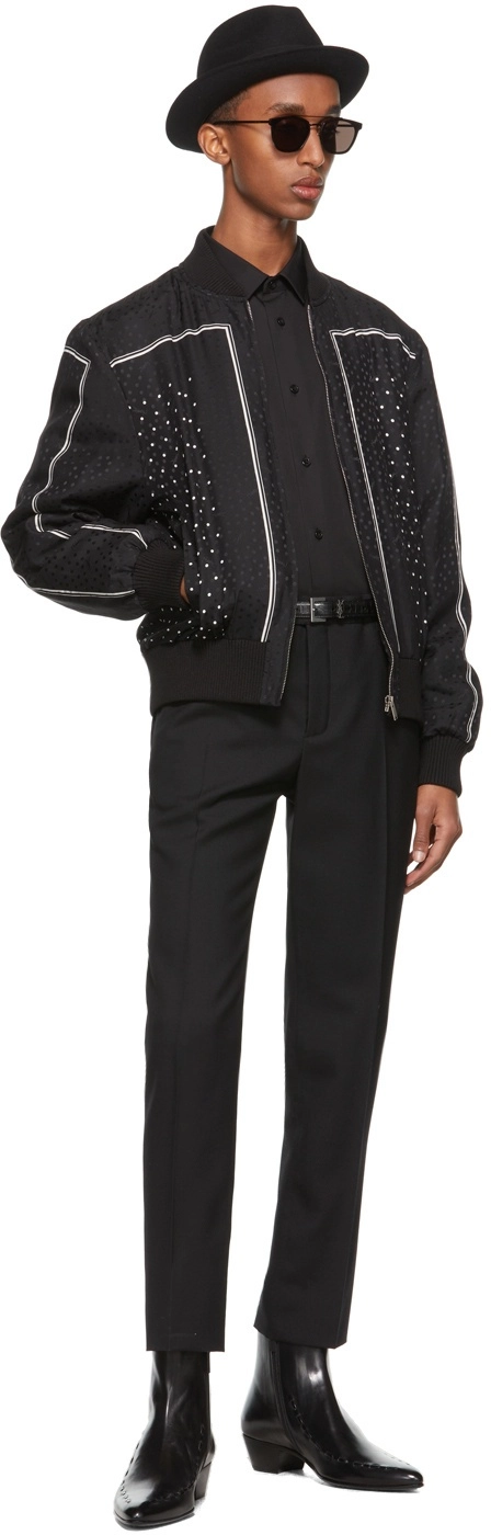 Saint Laurent Polka-dot Pattern Bomber Jacket
