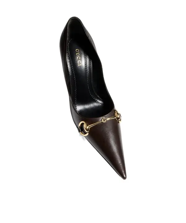Gucci Donna Pump With Horsebit Detail - Dark Brown
