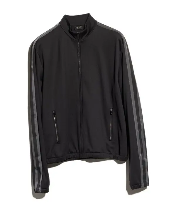 Gucci Cotton Jersey Zip Jacket With Muted Web Detail