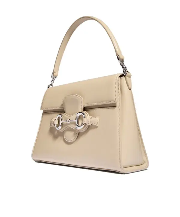 Gucci Horsebit Duomo Medium Top Handle Bag - Beige