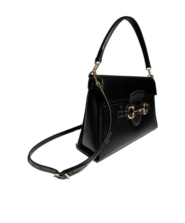 Gucci Horsebit Duomo Medium Top Handle Bag - Black