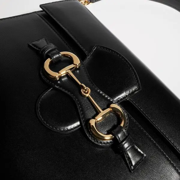 Gucci Horsebit Duomo Medium Top Handle Bag - Black