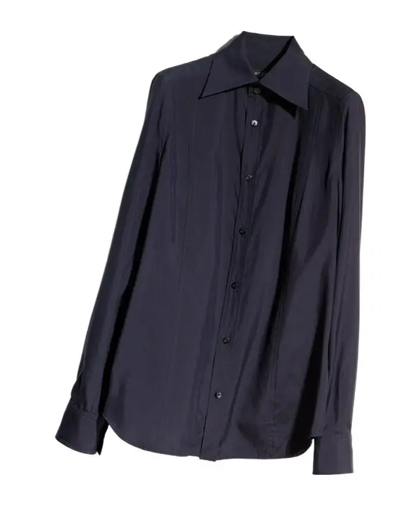 Gucci Silk Poplin Shirt - Dark Blue