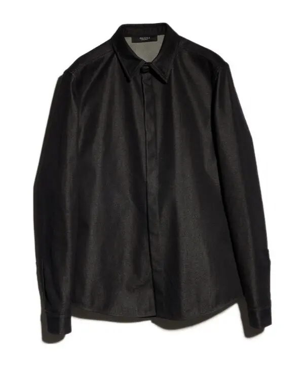 Gucci Cotton Silk Shirt With Embroidery - Black