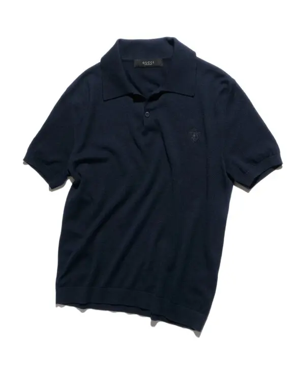 Gucci Knit Cashmere Polo Shirt With Embroidery