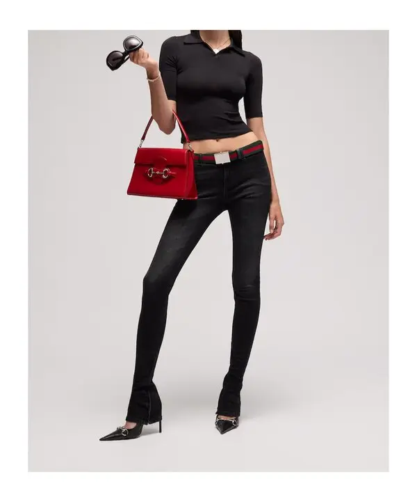 Gucci Horsebit Duomo Medium Top Handle Bag - Red