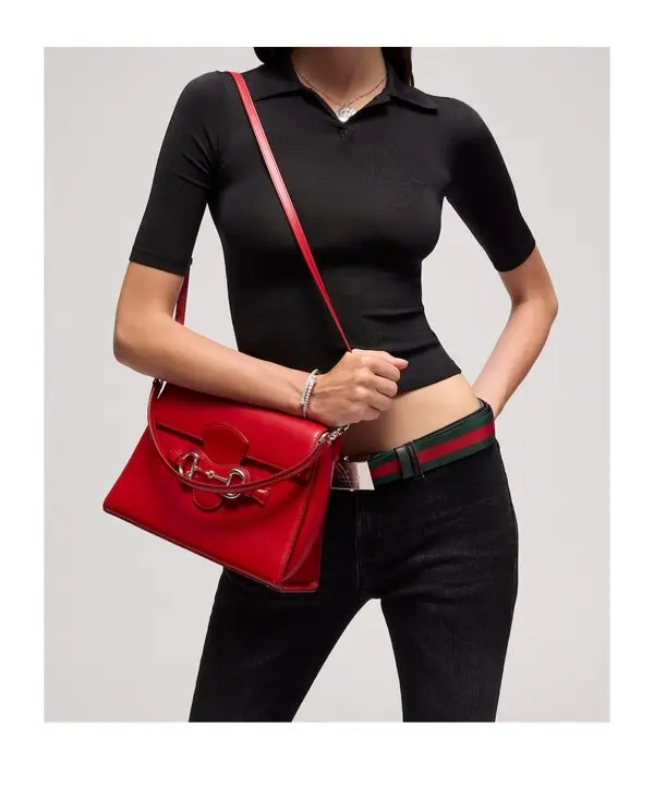 Gucci Horsebit Duomo Medium Top Handle Bag - Red