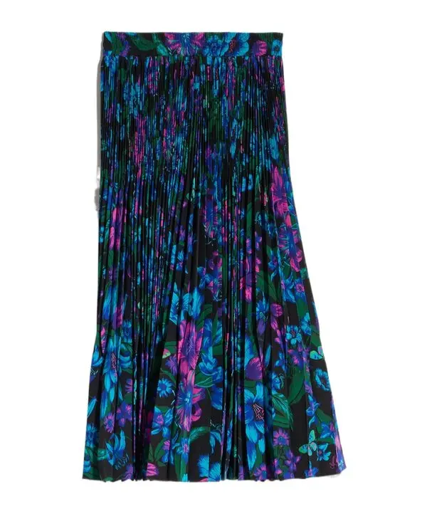 Gucci Printed Silk Crêpe De Chine Pleated Midi Skirt