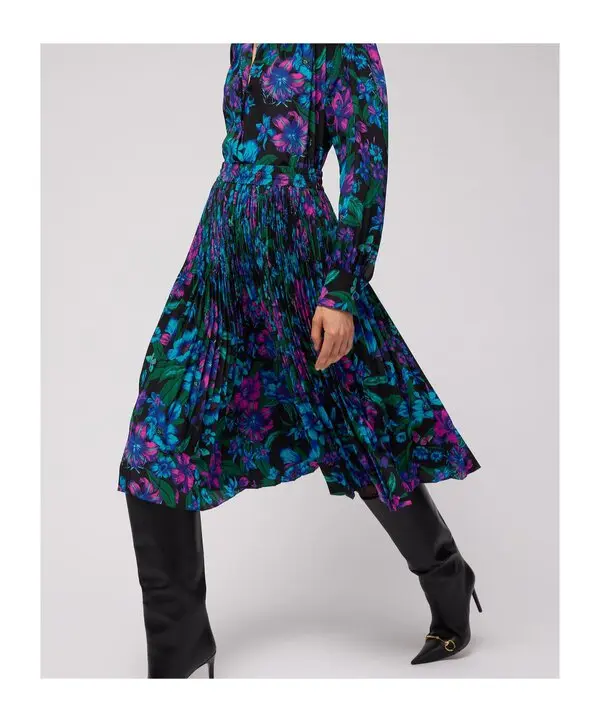 Gucci Printed Silk Crêpe De Chine Pleated Midi Skirt