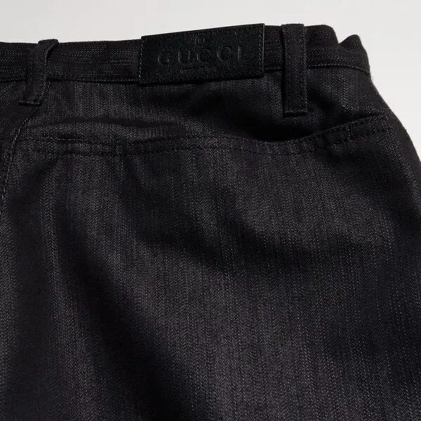 Gucci Loose Fit Cotton Blend Denim Pants