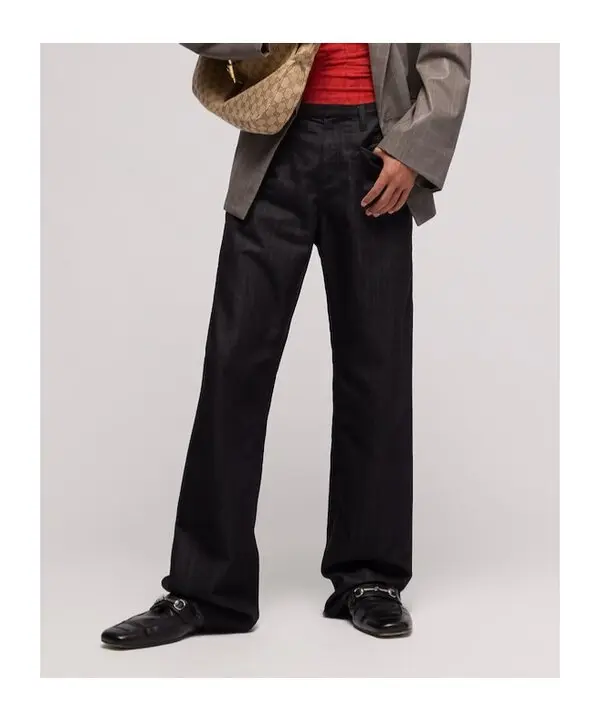 Gucci Loose Fit Cotton Blend Denim Pants