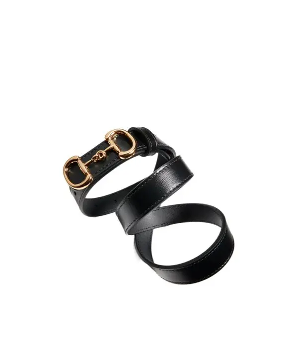 Gucci Thin Belt With Horsebit Buckle