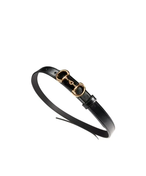 Gucci Thin Belt With Horsebit Buckle