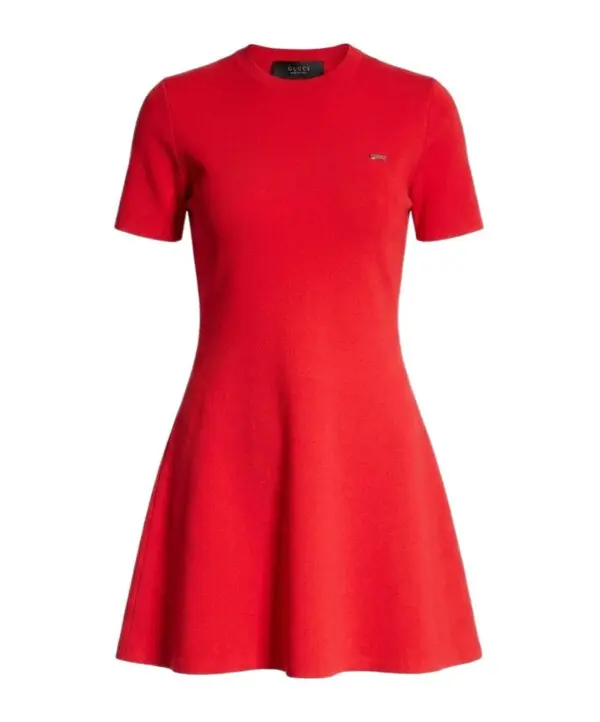 Gucci Fine Matte Viscose Short Sleeve Dress