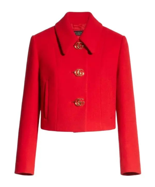 Gucci Crêpe Wool Jacket With Double G Button
