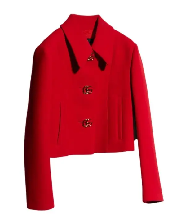 Gucci Crêpe Wool Jacket With Double G Button