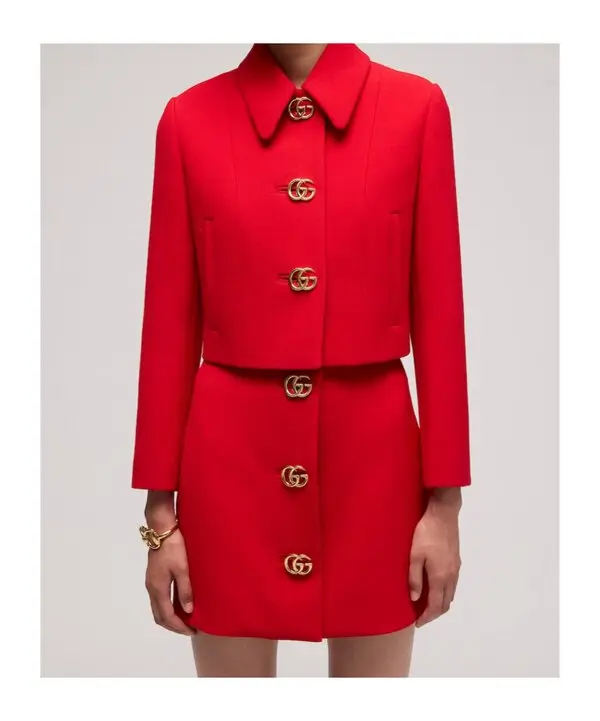 Gucci Crêpe Wool Jacket With Double G Button