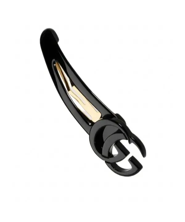 Gucci Hair Clip With Double G Detail - Black
