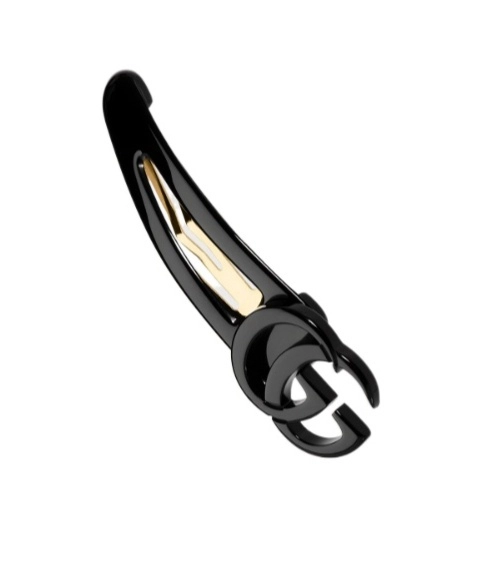 Gucci Hair Clip With Double G Detail - Black