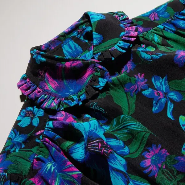 Gucci Floral Print Silk Crêpe De Chine Shirt