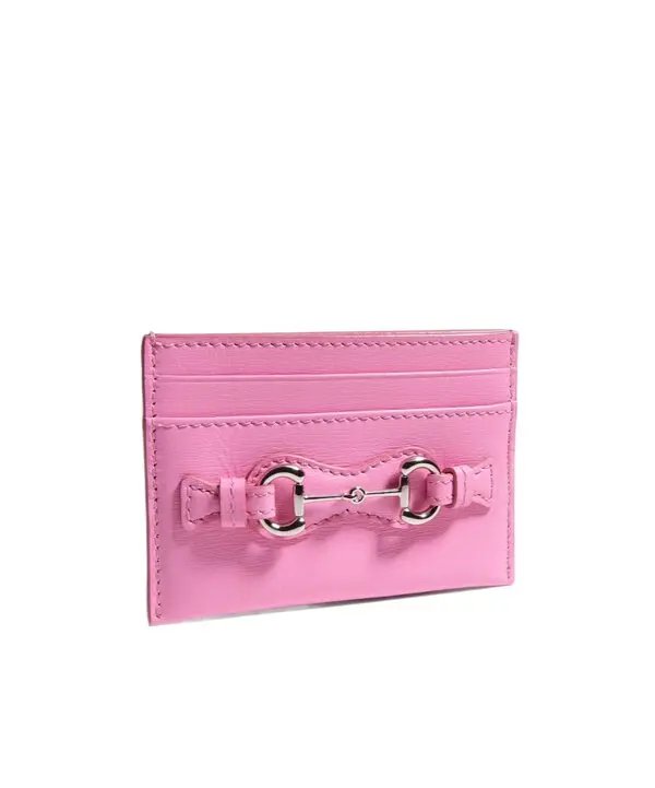 Gucci Card Case With Horsebit - Bright Pink