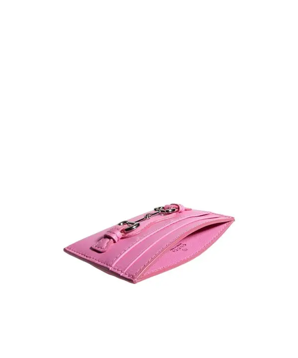 Gucci Card Case With Horsebit - Bright Pink
