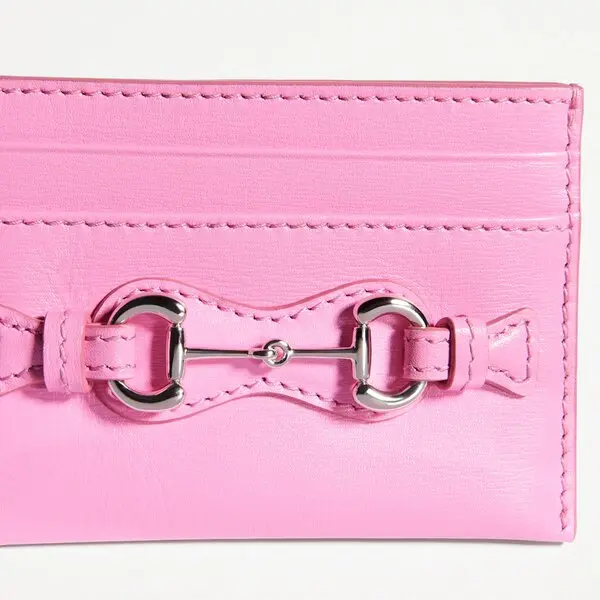 Gucci Card Case With Horsebit - Bright Pink
