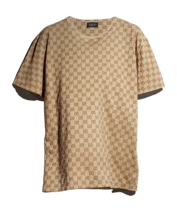 Gucci Printed Cotton T-shirt - Sand/dark Brown