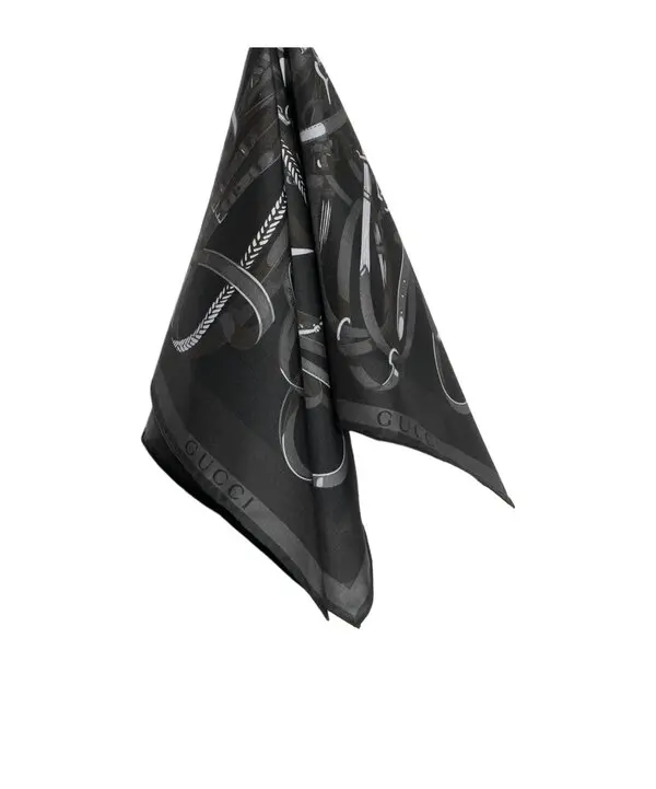 Gucci Printed Cotton Silk Pocket Square