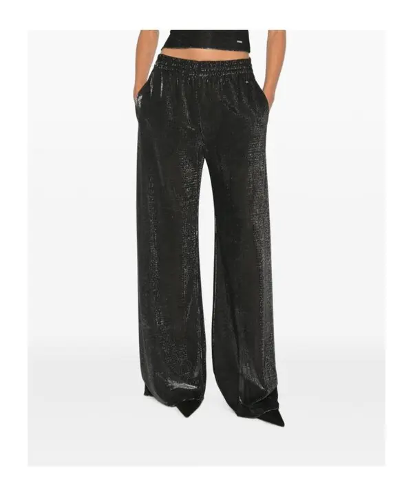 Gucci Jersey Pants With Iridescent Effect - Black